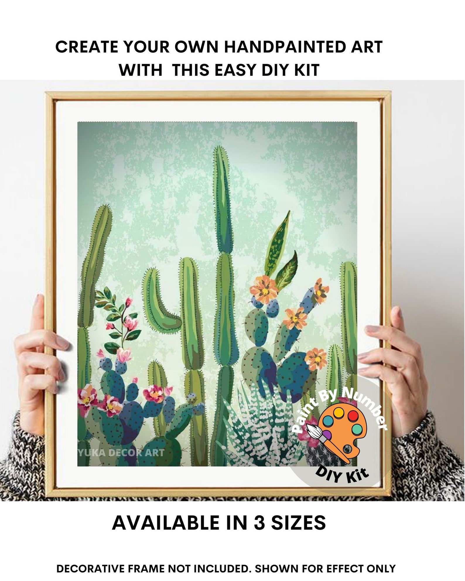 Paint by Numbers Kit for Beginner , Kids & Adult Hobby, Green Cactus ...