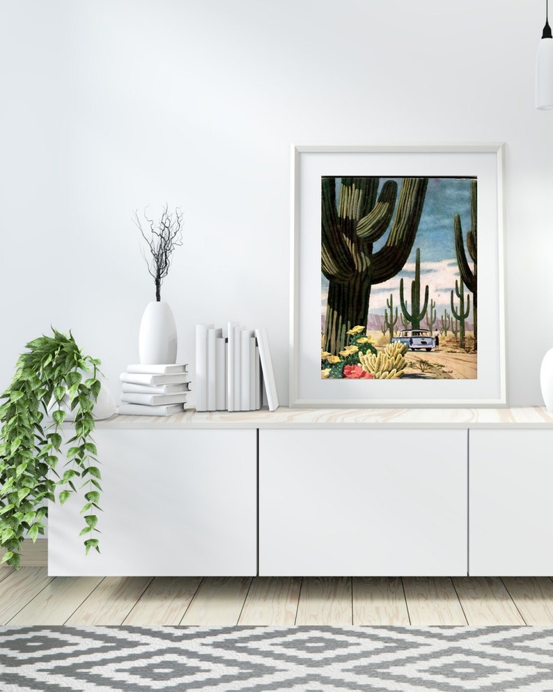 Desert Landscape PAINT by NUMBER Kit Cactus Flowers Sunset - Etsy