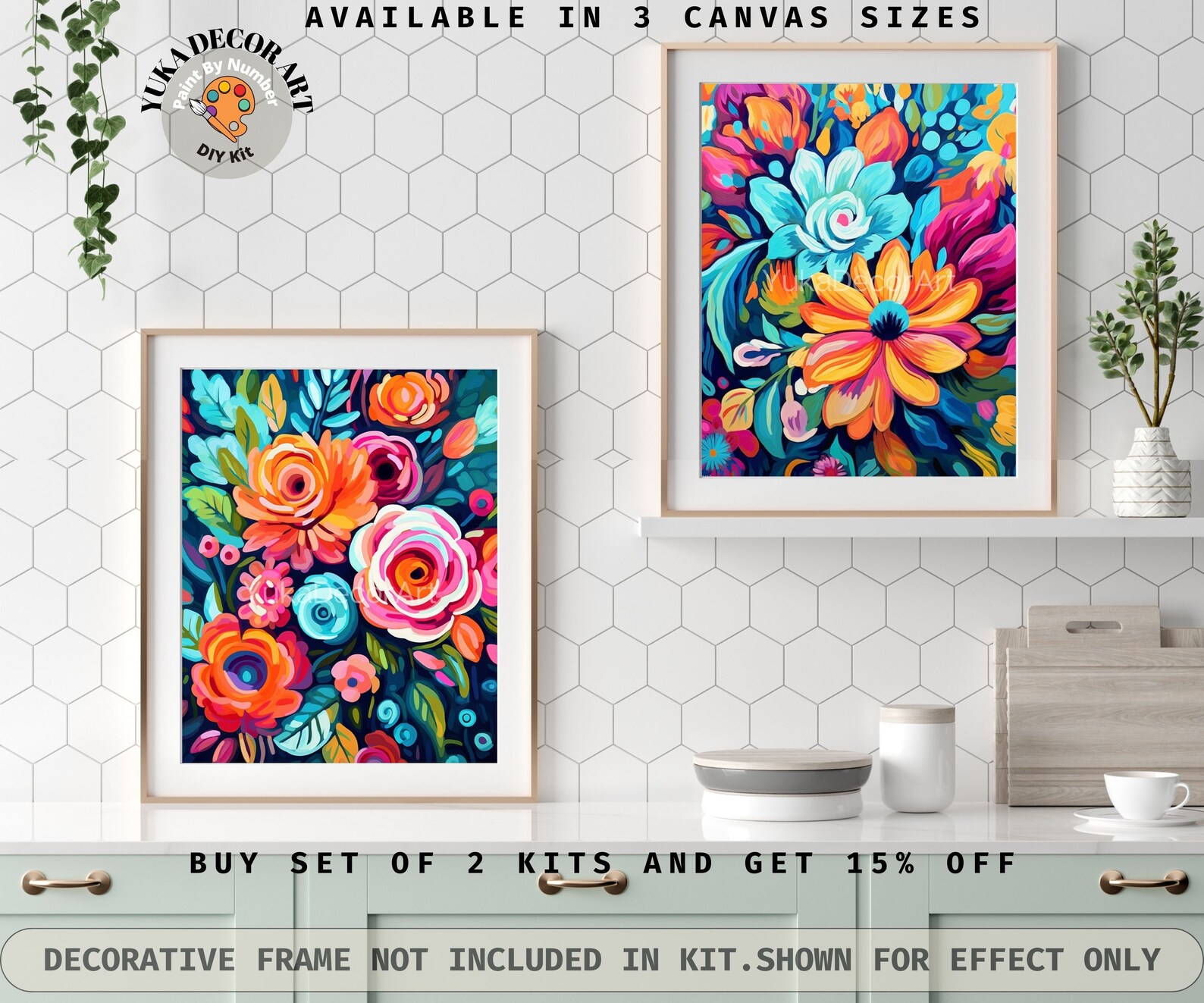 Flowers PAINT by NUMBER Kit for Adults Roses Floral Painting Easy ...