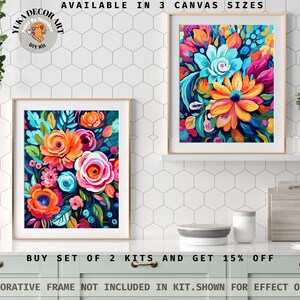 Flowers PAINT by NUMBER Kit for Adults Roses Floral Painting Easy ...