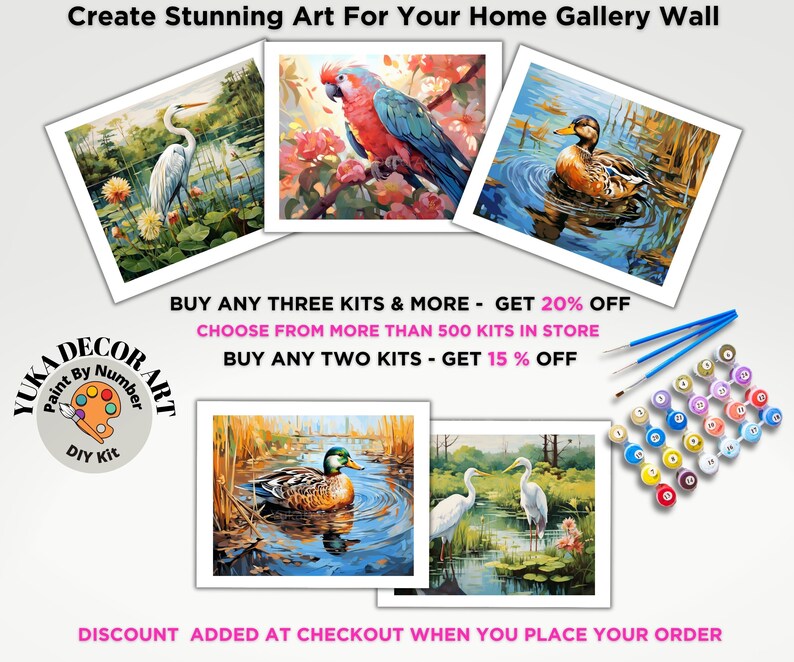 Dabbling Duck PAINT by NUMBERS Kit Adult Painting DIY by Numbers Easy ...