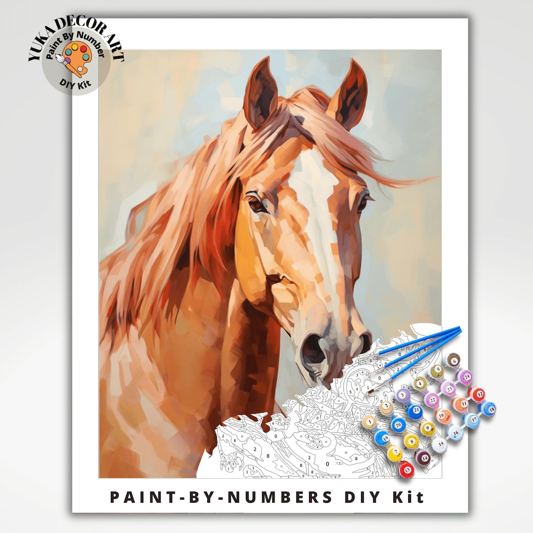 Stallion Horse PAINT by NUMBER Kit Adult Ranch Farmhouse Country Decor ...