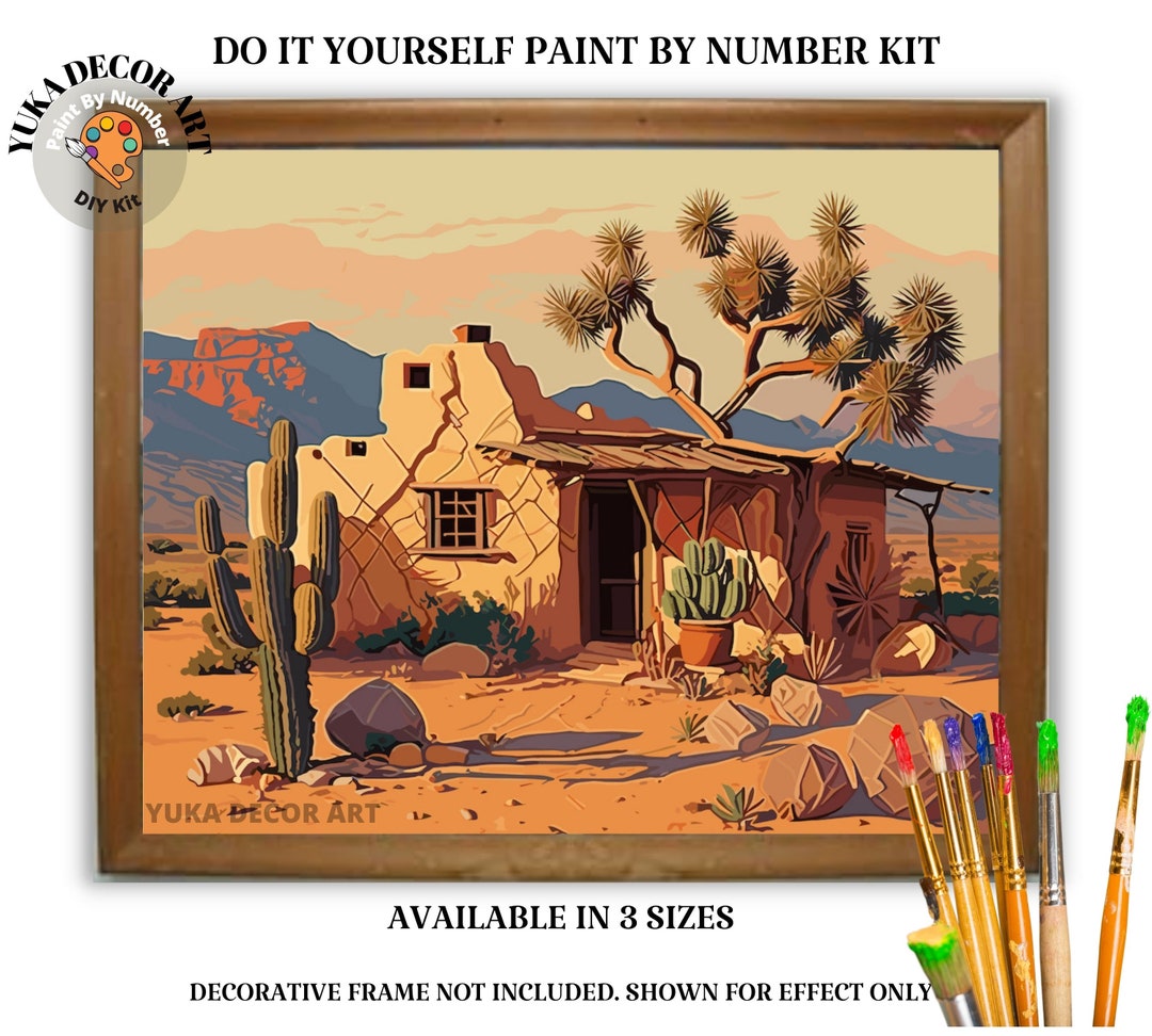 Arizona Desert House PAINT by NUMBER Kit Adult Landscape Midwest Easy ...