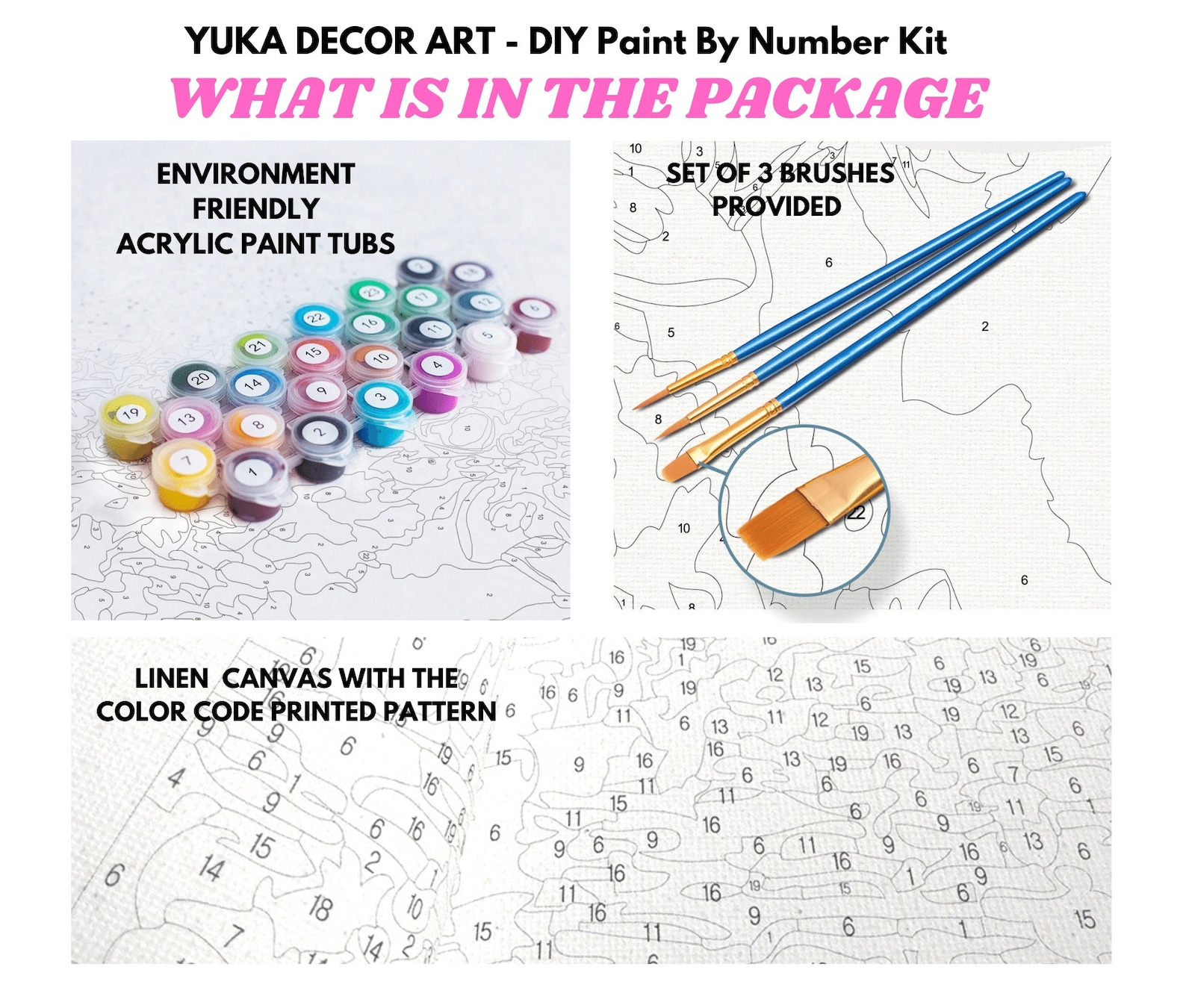 Flowers PAINT by NUMBER Kit for Adults Roses Floral Painting Easy ...