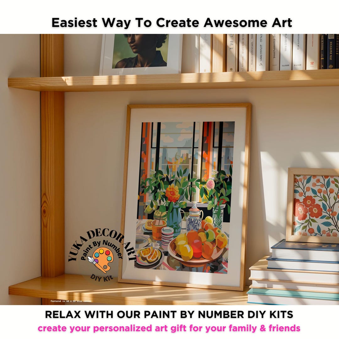 Still Life PAINT by NUMBER Kit Adult Vibrant Colors Kitchen Decor Easy ...