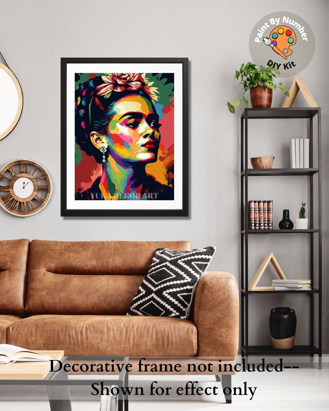 Frida Kahlo PAINT by NUMBERS DIY Kit for Adults Colourful Vibrant Easy ...