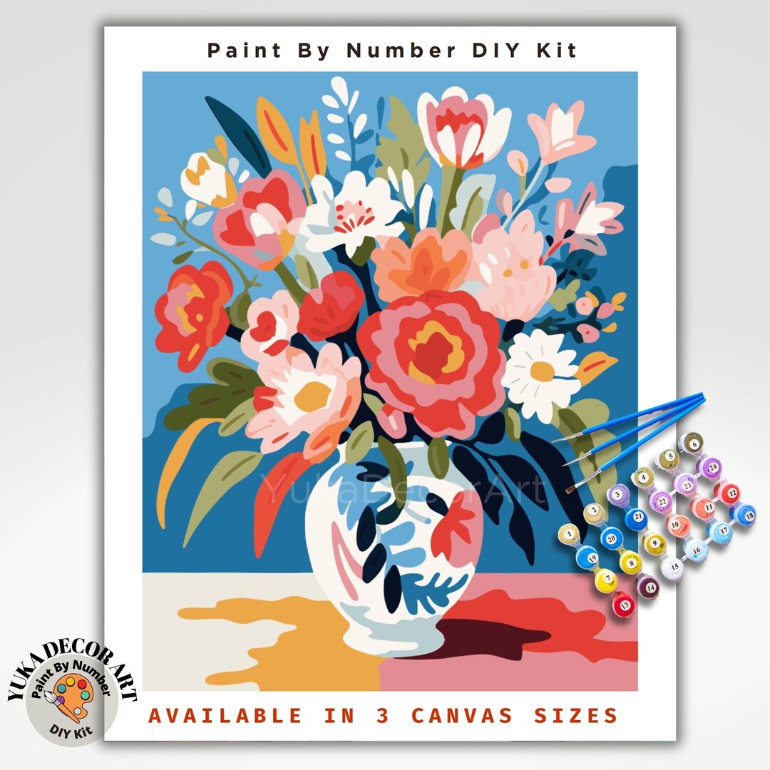 Matisse Flowers PAINT by NUMBER Kit for Adults vase Still Life DIY ...