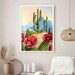 Desert Landscape PAINT by NUMBER Kit, Cactus Flowers Sunset Mountain ...