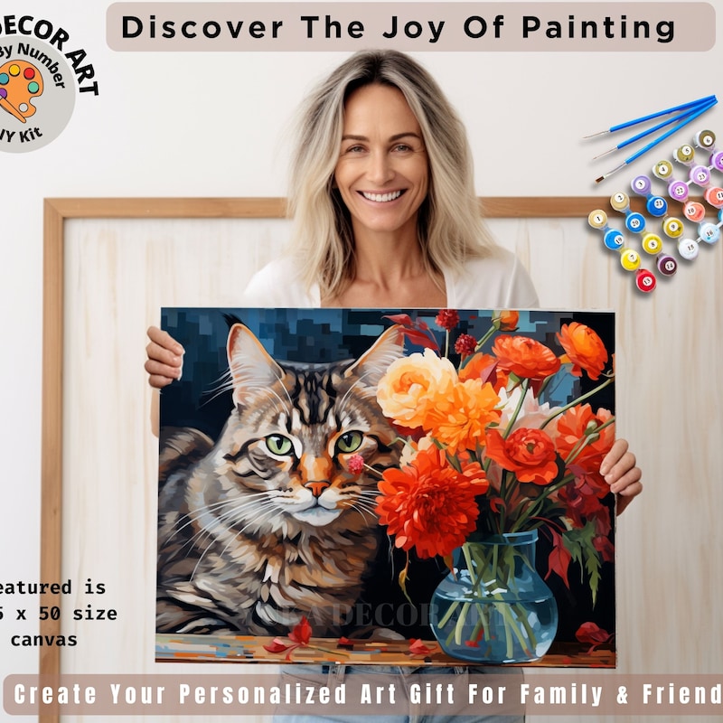 Paint by Number Adult Cat - Etsy