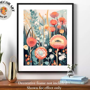 Boho Flower PAINT by NUMBER Kit for Adults spring Flowers Painting Easy ...