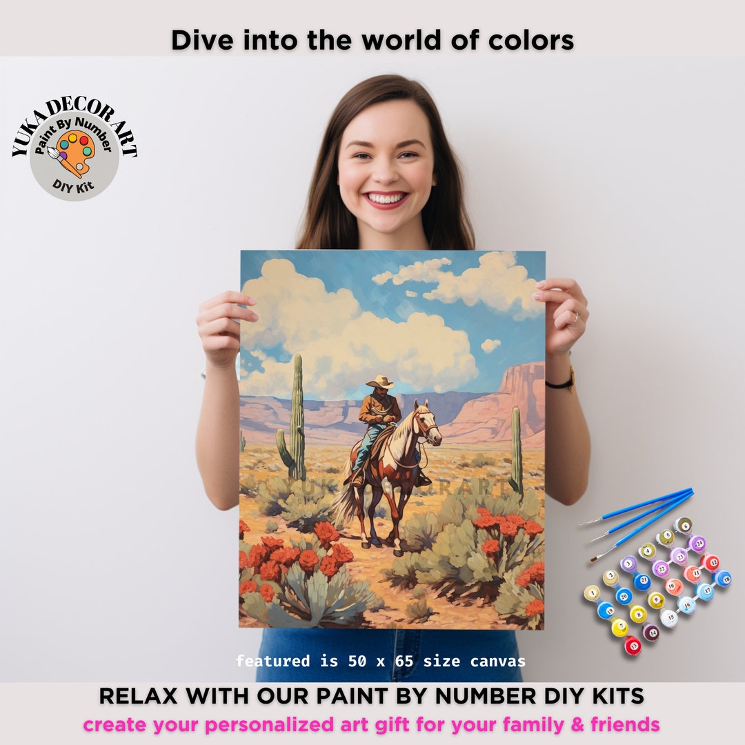 Midwest Desert Art PAINT by NUMBER Kit Adult Painting DIY Vintage ...