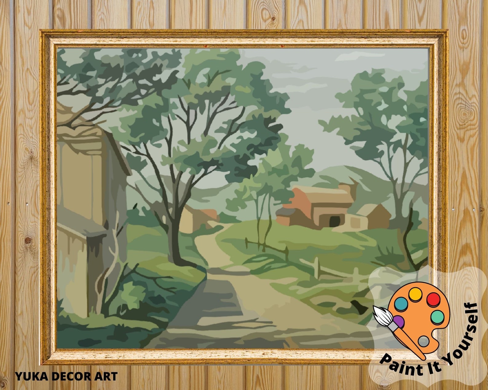Countryside Landscape PAINT by NUMBER Kit for Adult , DIY Nature ...
