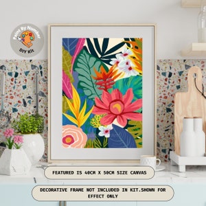 Flowers PAINT by NUMBER Kit for Adults Garden Botanical Abstract ...