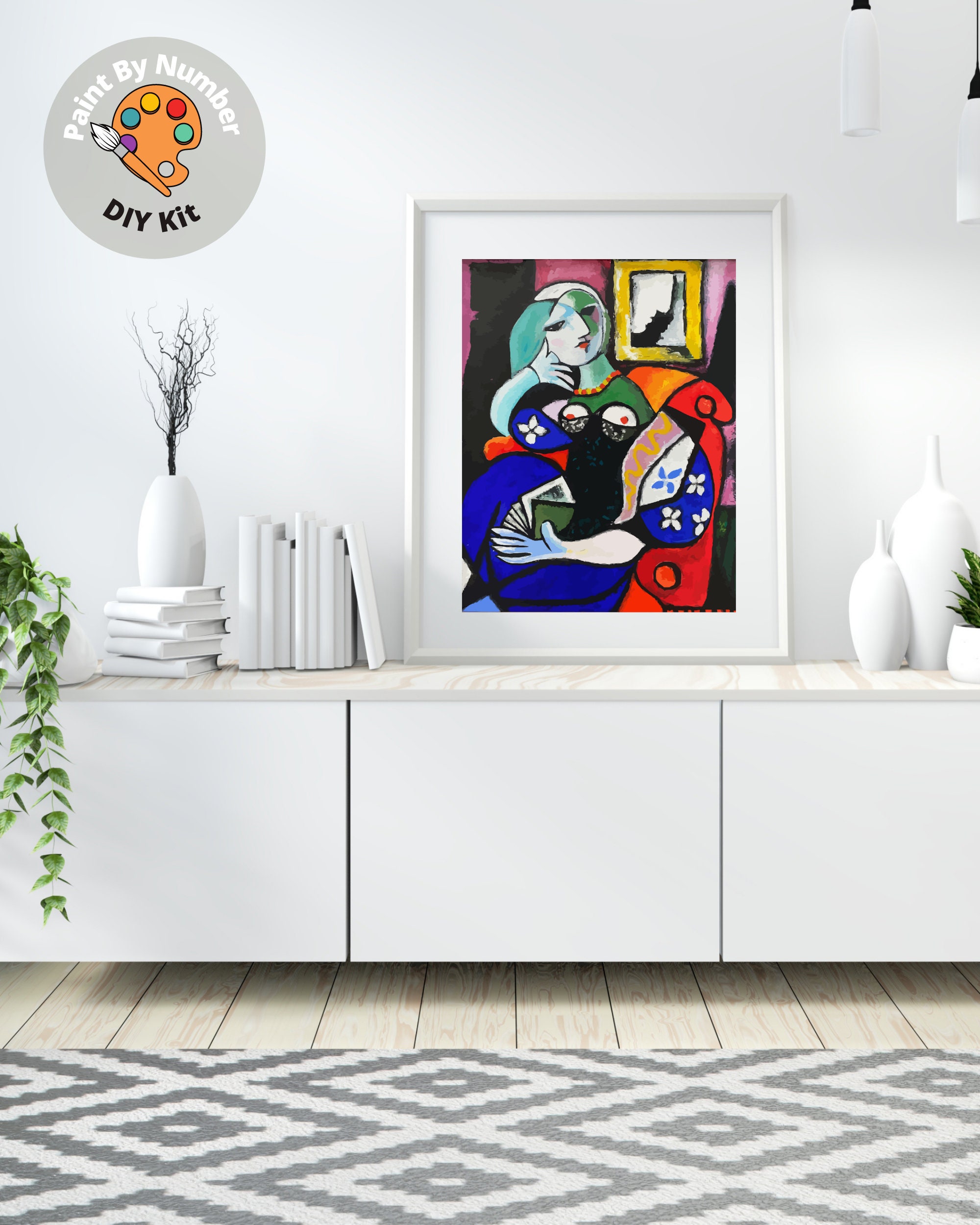 Pablo Picasso PAINT by NUMBER Kit for Adults ,woman With A Book ,easy ...