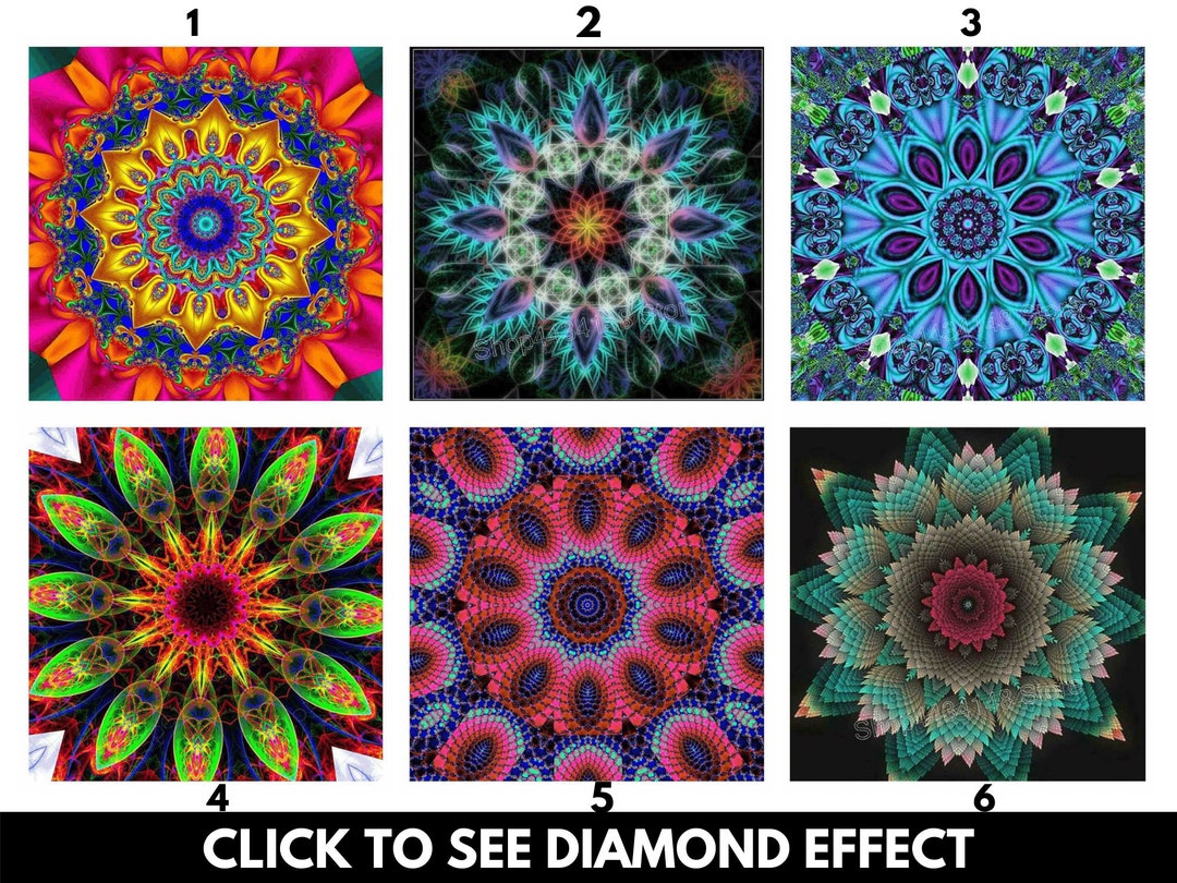 Mandala Designs Kaleidscope Patterns 5D Full Drill Diamond Painting ...