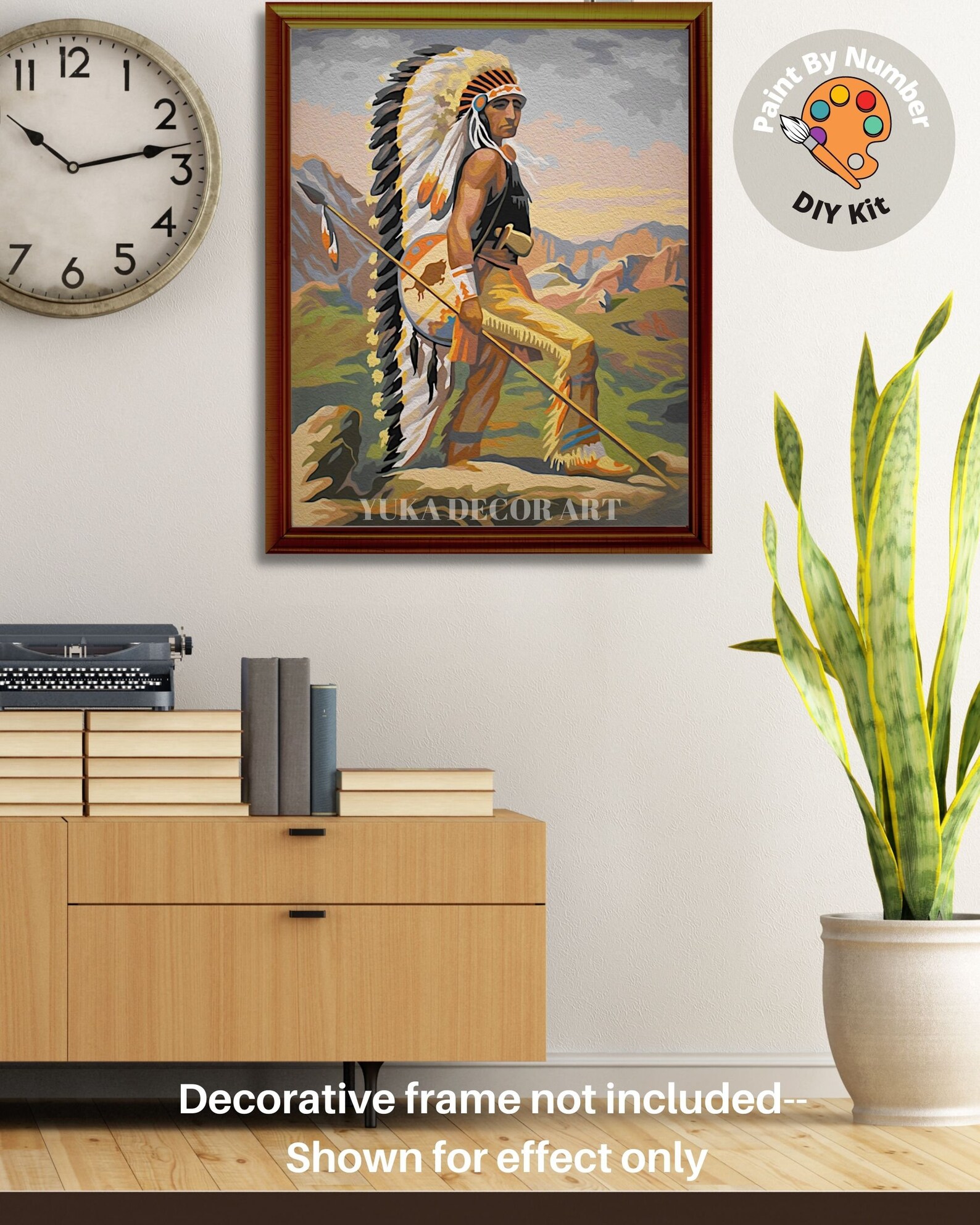 Native American PAINT by NUMBER Kit for Adult , Vintage Style Indian ...