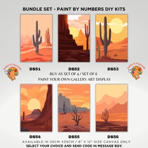 Desert Minimalistic PAINT by NUMBER Kit Adult, Bundle Set of 2 / 3 / 4 ...