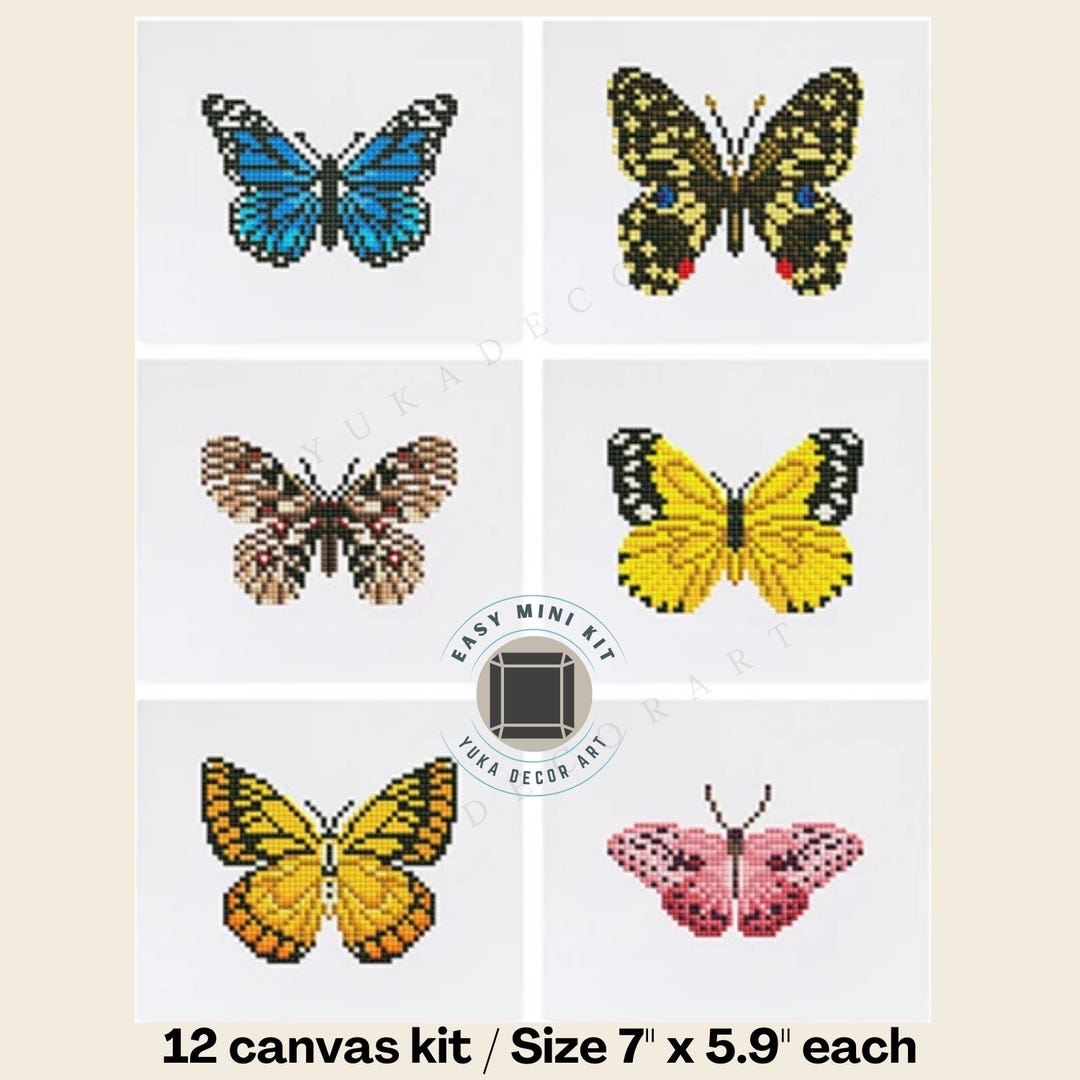 MINI Diamond Painting Bundle - Set of 12 Each 7" X 5.9" | DIY Diamond ...