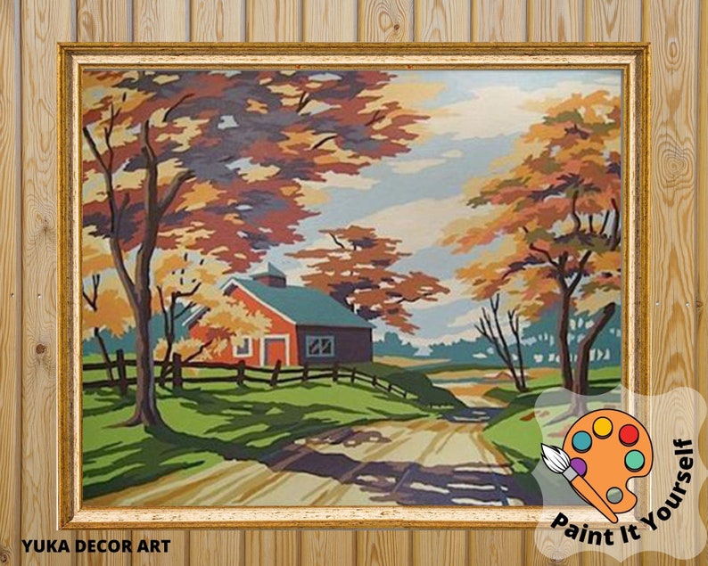 Autumn Inspired PAINT by NUMBER Kit for Adult DIY Nature | Etsy