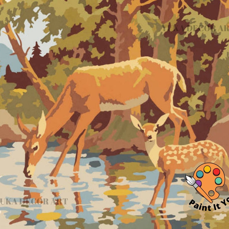 Paint by Number Deer - Etsy