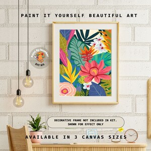 Flowers PAINT by NUMBER Kit for Adults Garden Botanical Abstract ...