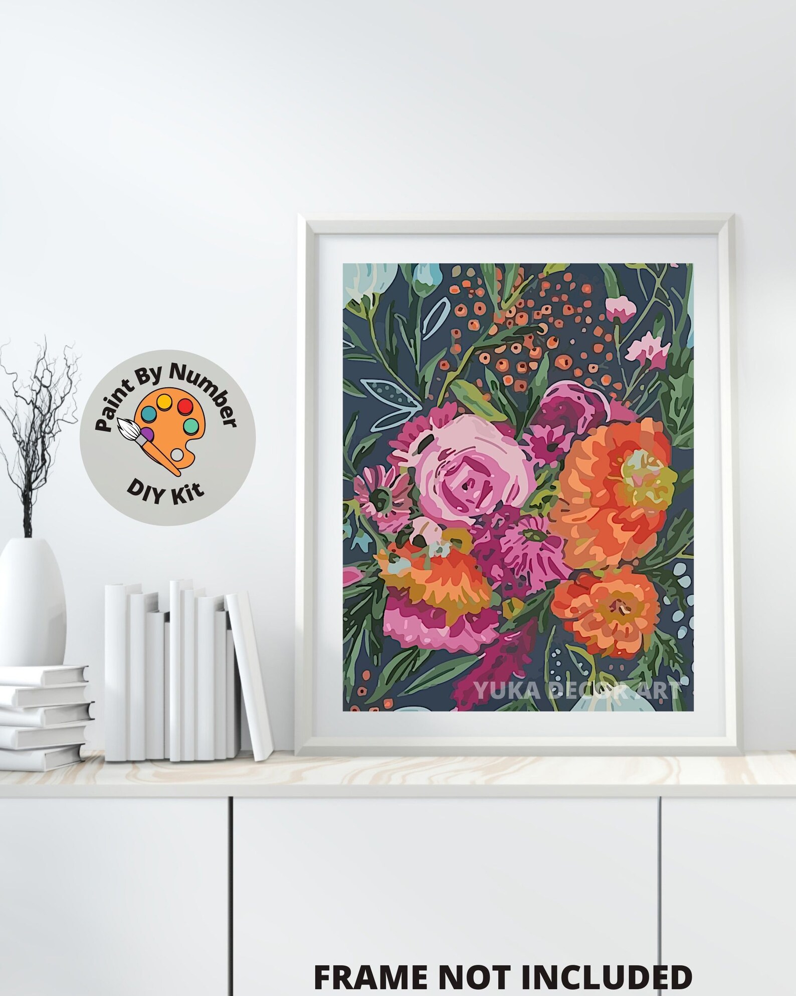 Easy Flowers PAINT by NUMBER Kit for Adults , Spring Garden Flowers ...