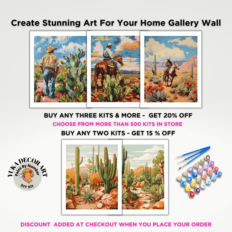 Midwest Desert Art PAINT by NUMBER Kit Adult Painting DIY Vintage ...