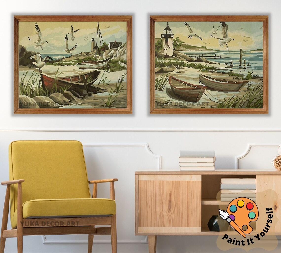 Vintage Style PAINT by NUMBER Kit for Adult DIY Flying | Etsy