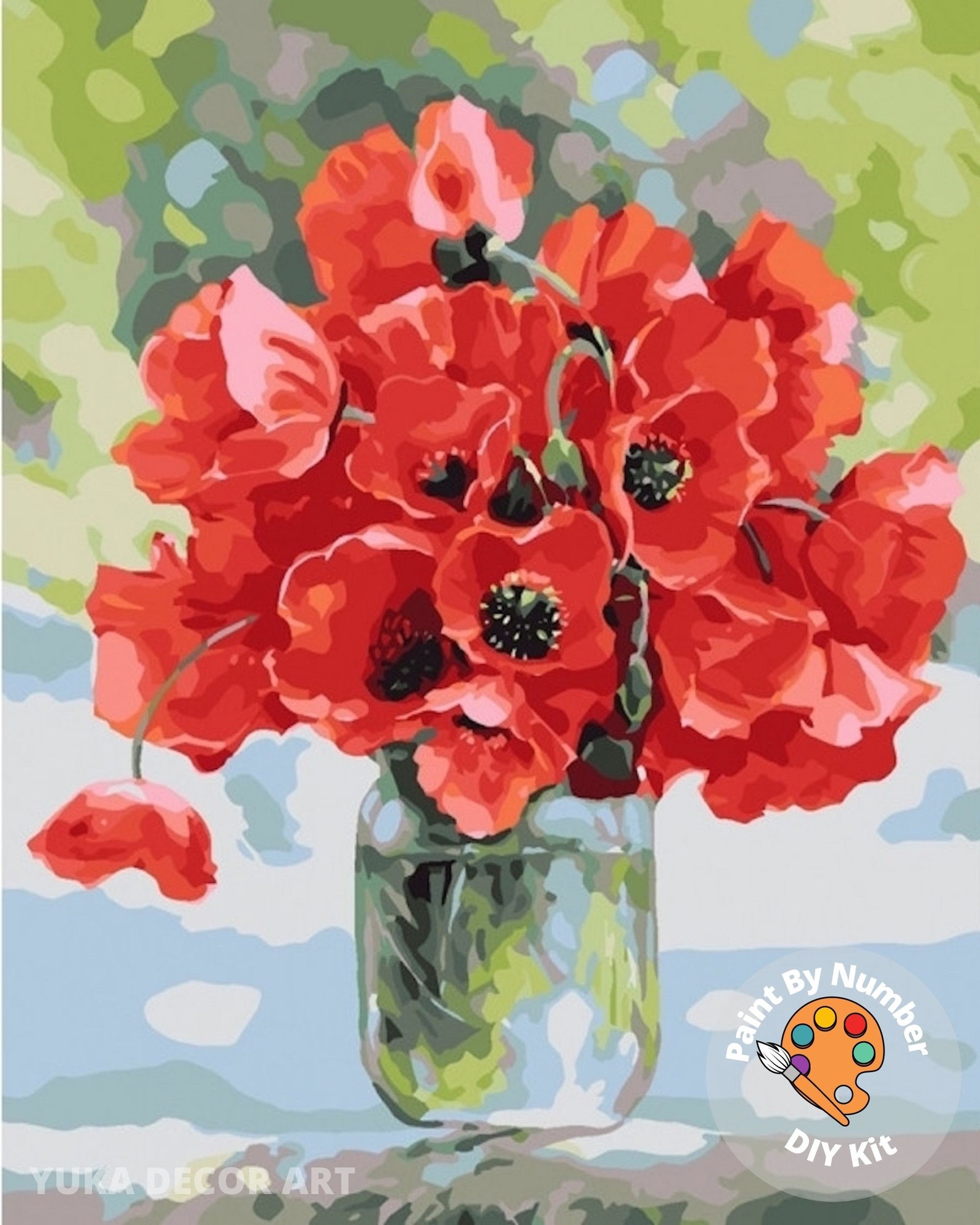 Red Poppies Paint by Number Kit Adult Flowers Still Life - Etsy