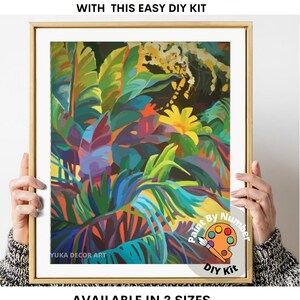 Abstract Flowers PAINT by NUMBER Kit for Adults ,garden Bouquet Plants ...