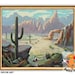 Vintage Paint by Number Kit Adult, DIY Desert Landscape Painting Easy ...