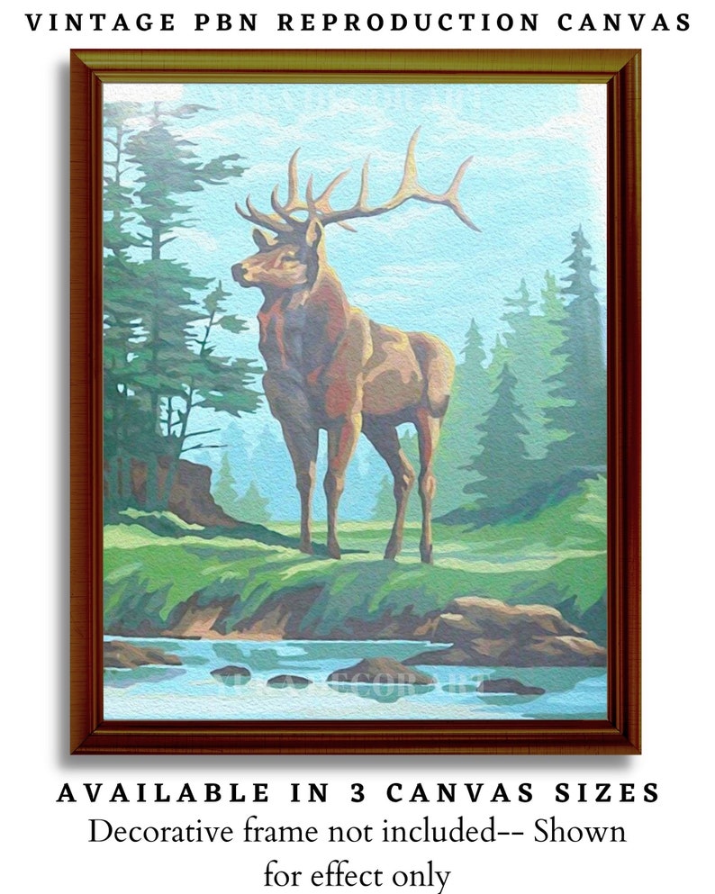 Mountain Antler PAINT by NUMBER Kit Adultvintage Style Forest - Etsy