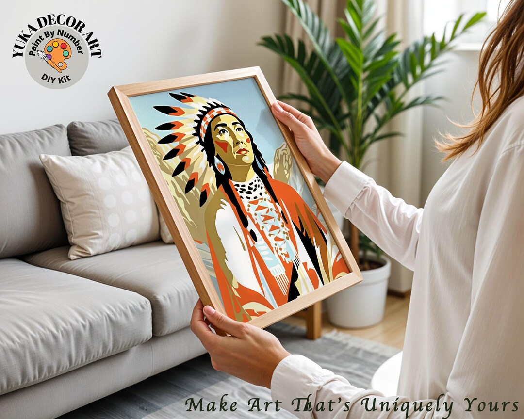 PAINTING by NUMBERS DIY Adult Native American Culture Wall Art Oil ...