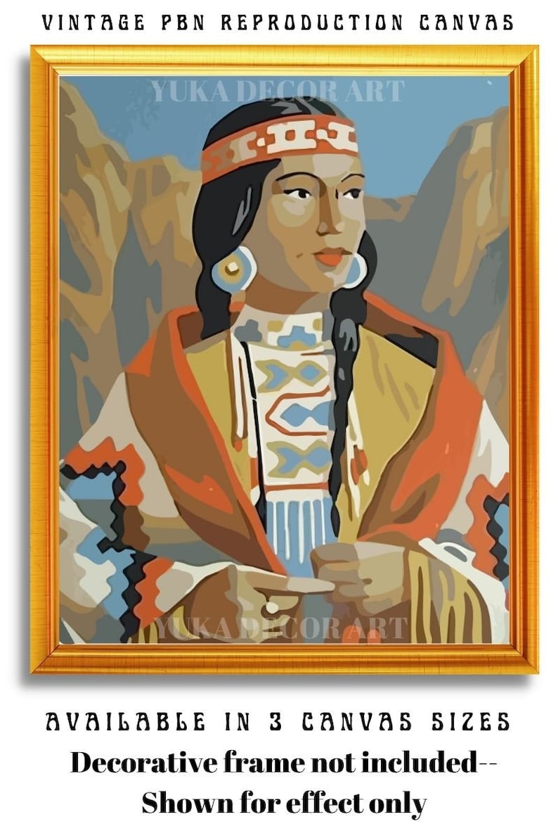 PAINT by NUMBER Vintage Style Kit for Adult , Native American Vintage ...