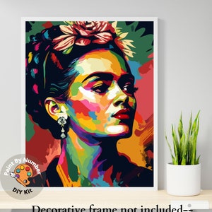 Frida Kahlo PAINT by NUMBERS DIY Kit for Adults Colourful Vibrant Easy ...