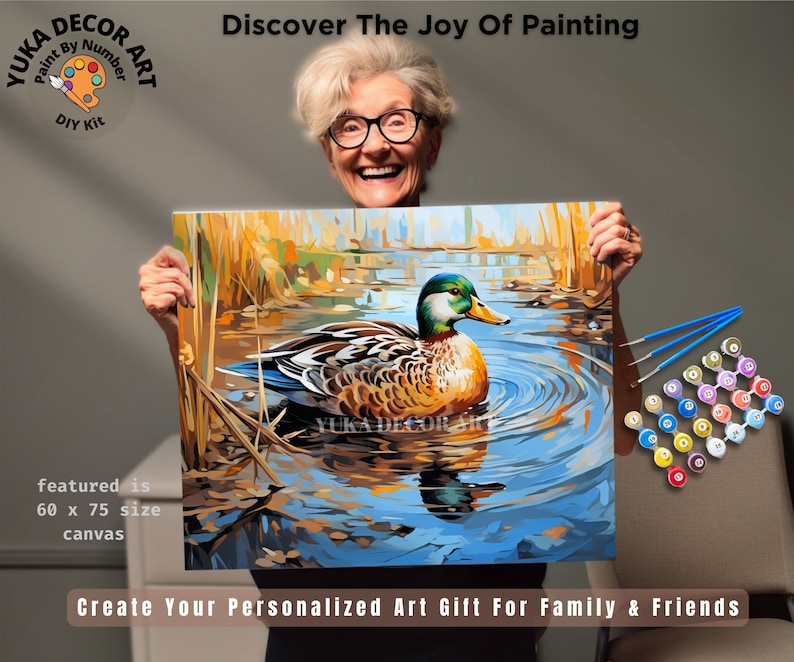 Dabbling Duck PAINT by NUMBERS Kit Adult Painting DIY by Numbers Easy ...