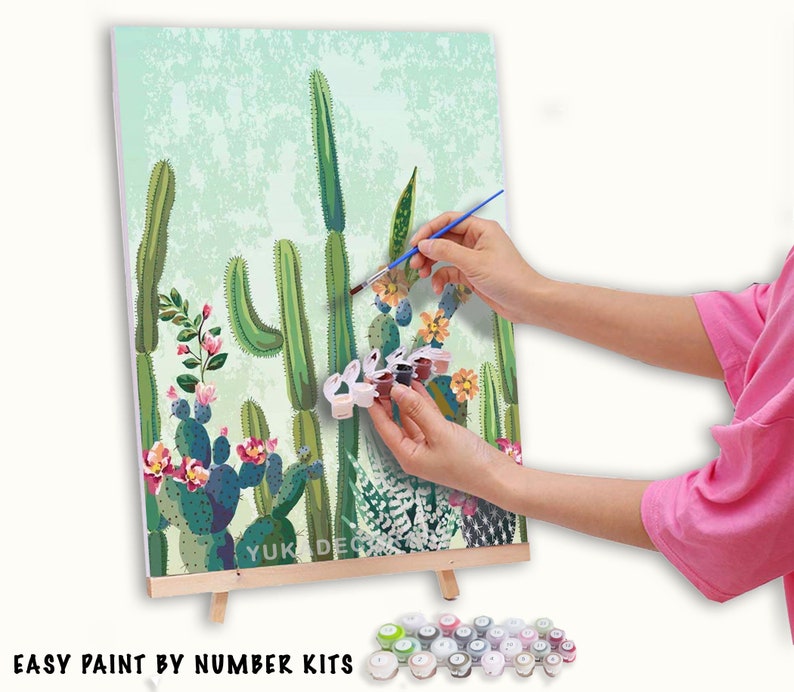 Paint by Numbers Kit for Beginner Kids & Adult Hobby Green - Etsy