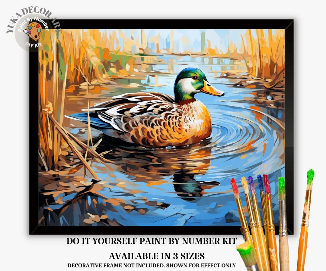 Dabbling Duck PAINT by NUMBERS Kit Adult Painting DIY by Numbers Easy ...