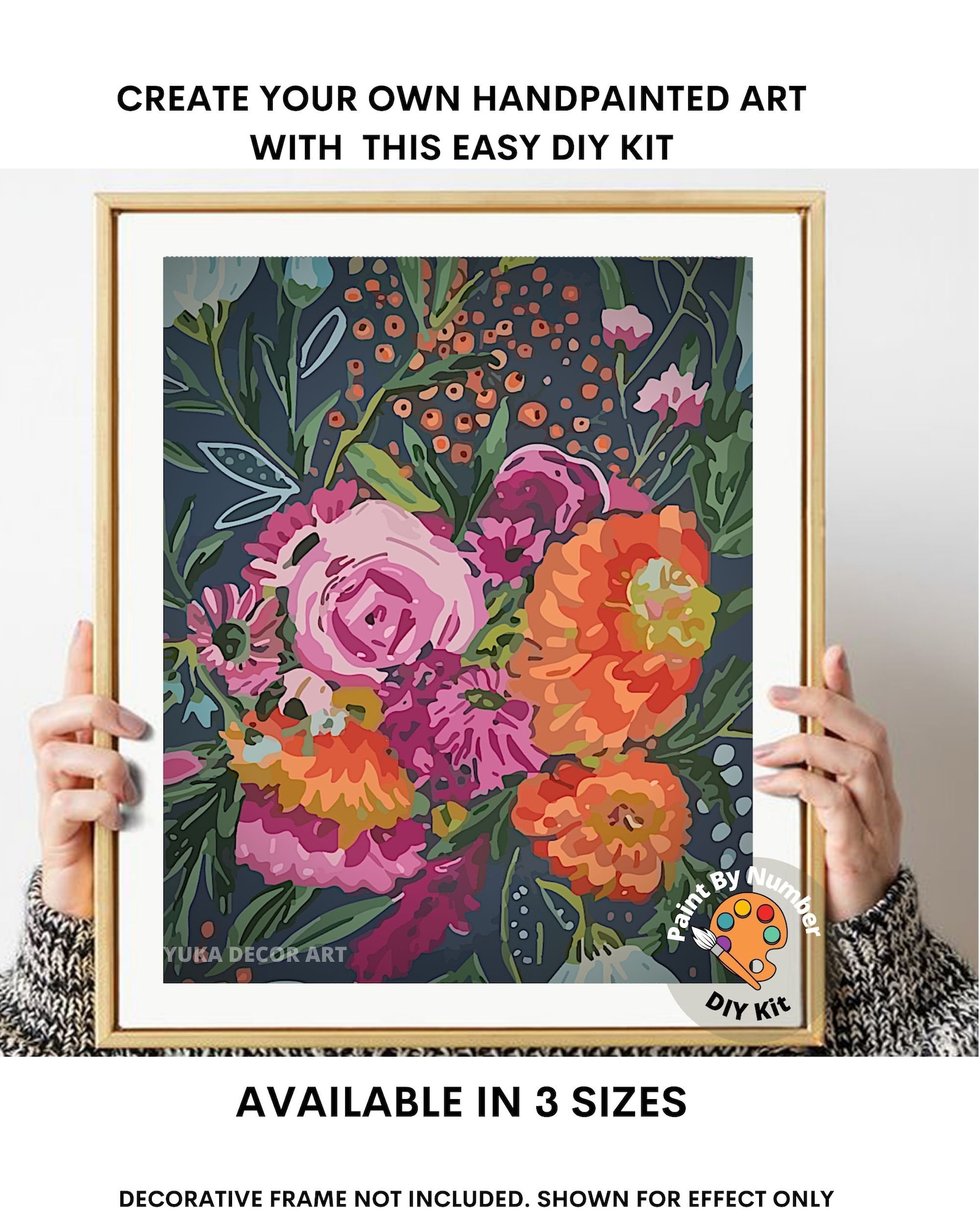 Easy Flowers PAINT by NUMBER Kit for Adults , Spring Garden Flowers ...