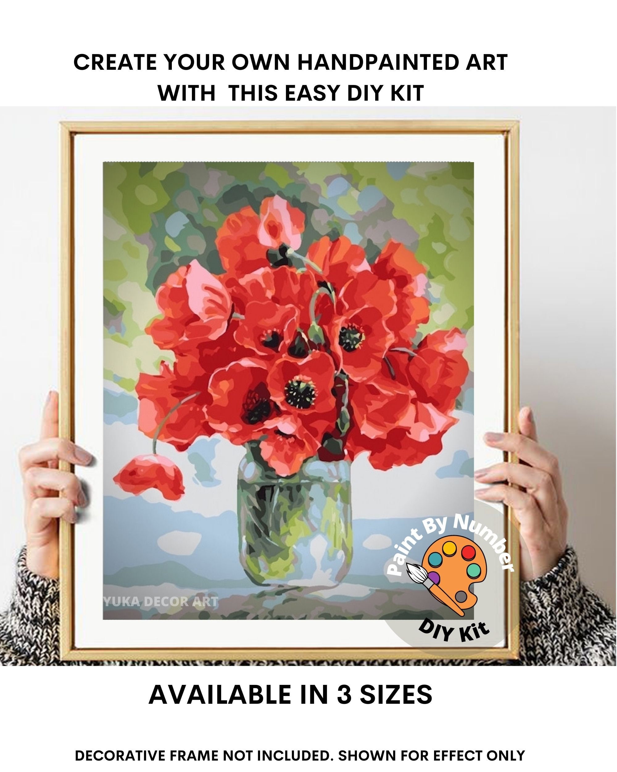 Red Poppies Paint by Number Kit Adult Flowers Still Life | Etsy