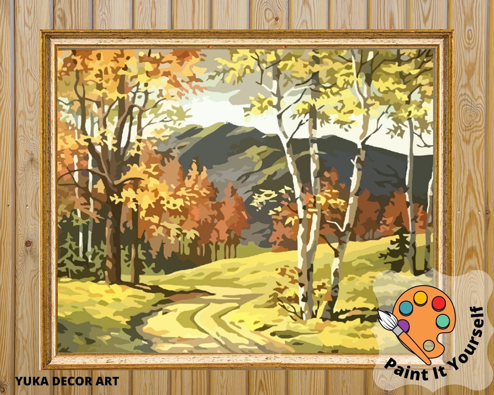 Autumn Trees PAINT by NUMBER Kit for Adult DIY Nature | Etsy