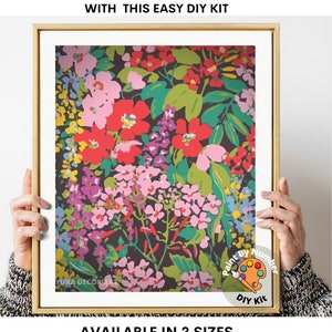 Spring Garden Flowers PAINT by NUMBER Kit for Adults , Botanical Art ...