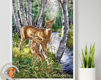 Paint by Number Deer | Etsy
