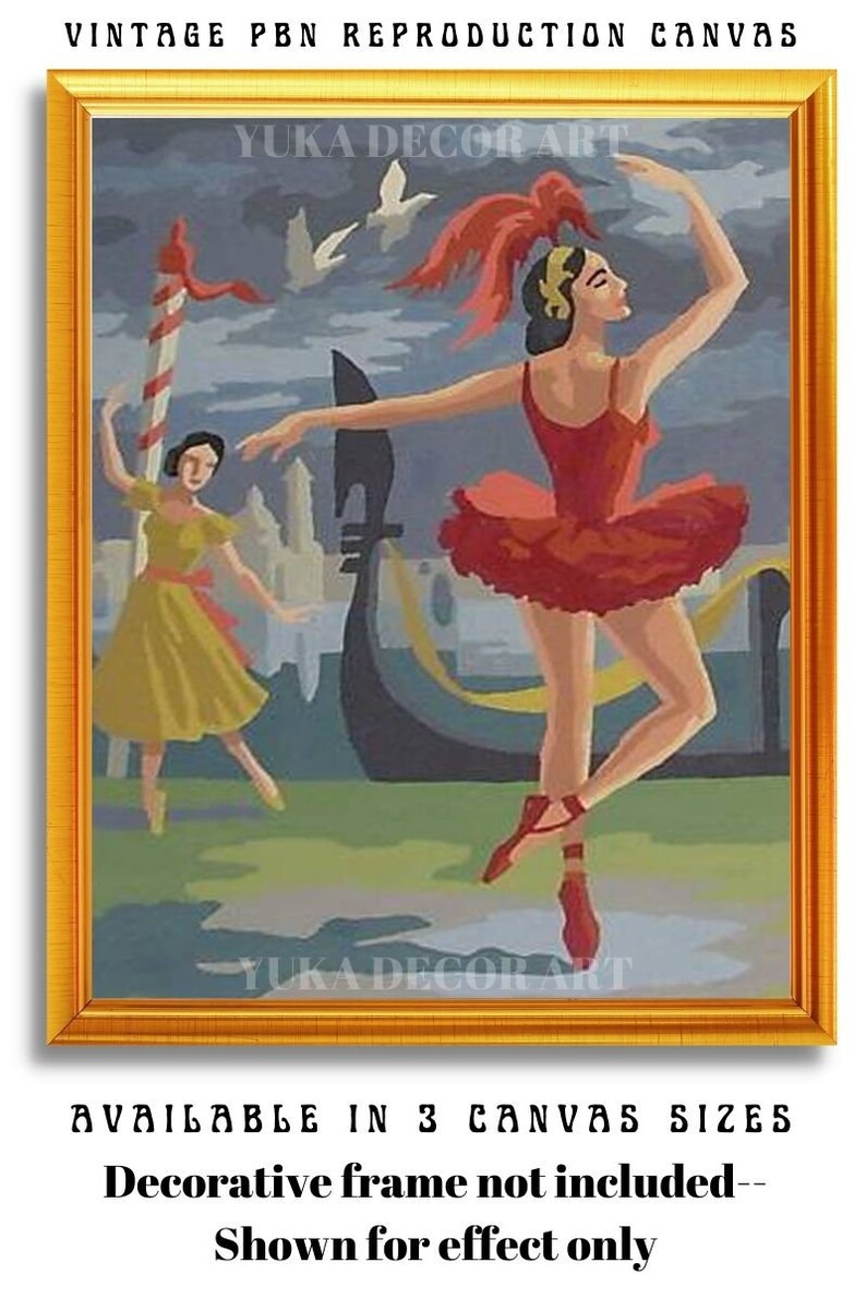 Vintage Paint by Number Set of 2ballet Dancer Couplemoonlit - Etsy