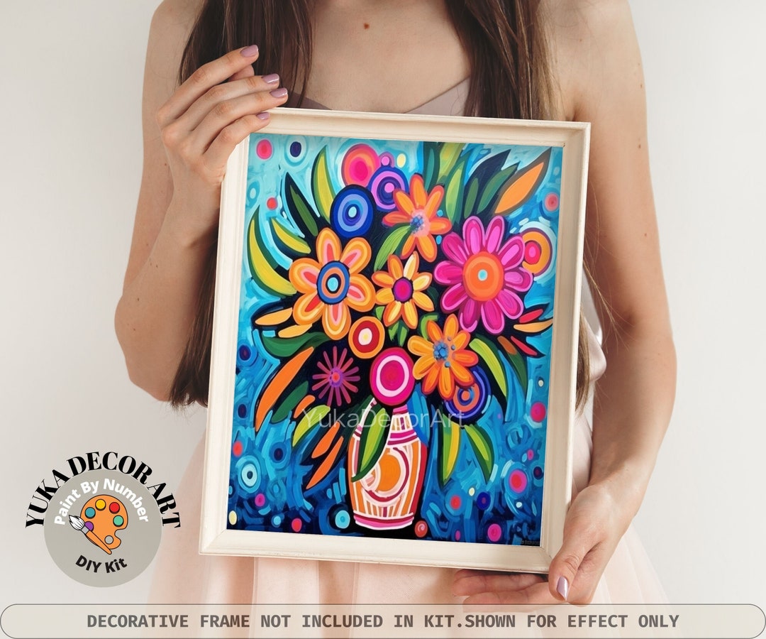 Flower Vase PAINT by NUMBER Kit for Adults spring Flowers Painting,easy ...