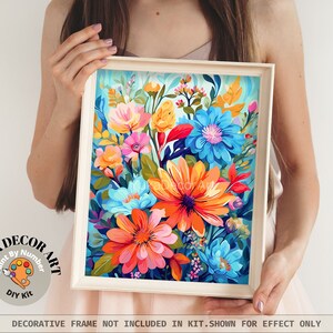 Floral PAINT by NUMBER Kit for Adults garden Flowers DIY Painting Easy ...