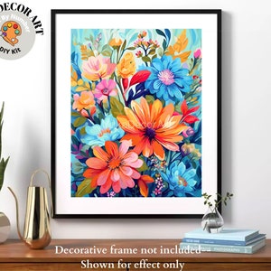 Floral PAINT by NUMBER Kit for Adults garden Flowers DIY Painting Easy ...