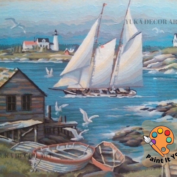 Paint by Number Boat Vintage - Etsy