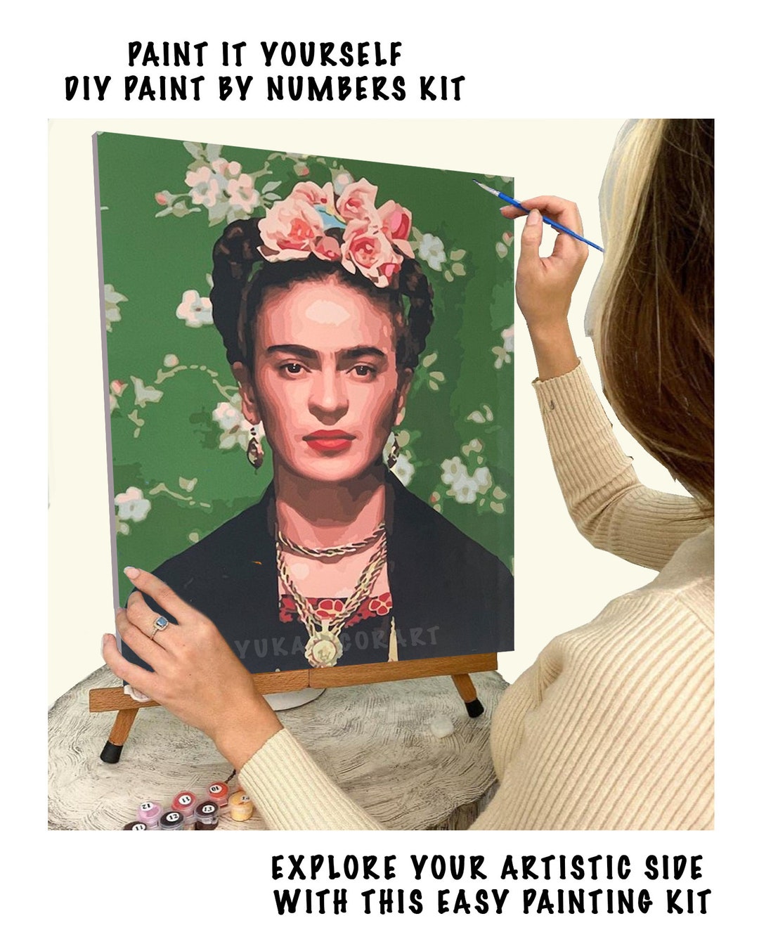 Frida Kahlo PAINT by NUMBERS DIY Kit for Adults ,mexican Diy Painting ...