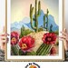 Desert Landscape PAINT by NUMBER Kit, Cactus Flowers Sunset Mountain ...